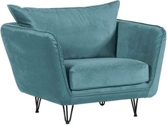 Pier Import Pier Import - Fauteuil en velours bleu pétrole epika