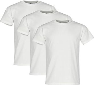 Fruit Of The Loom Lot de 3 t-shirts en coton &eacute;pais pour homme + sac en tissu Web-Textilien24 - S, M, L, XL, XXL, 3XL - Plusieurs coloris disponibles, 3 x blanc., XL