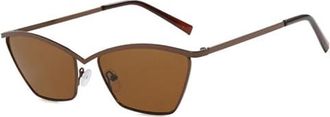 Generic Lunettes De Soleil Tendance À Monture Carrée En Métal For Femme Et Homme, Idéales For La Conduite, Les Déplacements, Les Fêtes(Brown)