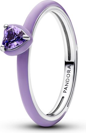 Pandora ME Violettes Chakra Herz Ring aus Sterling Silber mit k&uuml;nstlichem Kristall, Gr&ouml;&szlig;e: 58, 193088C04-58