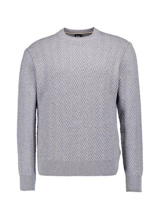 HUGO BOSS Herren Pullover grau unifarben