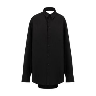 Balenciaga Schwarzes Hemdkleid mit Tr&auml;gereffekt - - Blouses & Shirts - Damen - Schwarzk - XS