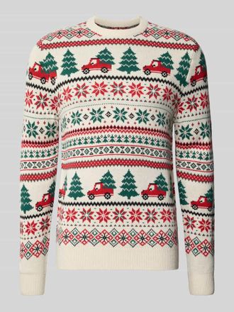 Montego Regular Fit Strickpullover mit Motiv-Stitching Modell CAR