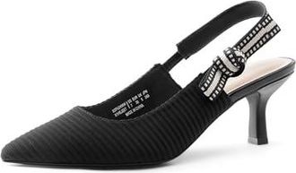 Dream Pairs Escarpins à talons pour femme avec bride arrière et bout fermé - Chaussures de mariage élégantes et décontractées, noir, 40 EU