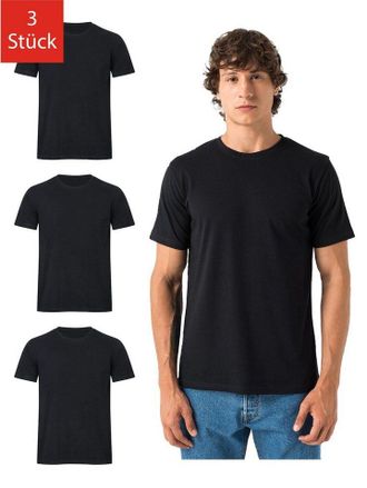 Burnell & Son T-Shirt Tshirt Herren aus 100% Baumwolle Regular Fit Basic M&auml;nner Set (S-5XL) (Packung, 3-tlg., 3er-Pack) in Unifarbe