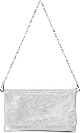 Abro Femme, Sacs, Gris, Taille: ONE Size &Eacute;l&eacute;gante pochette m&eacute;tallique avec cha&icirc;ne polyvalente