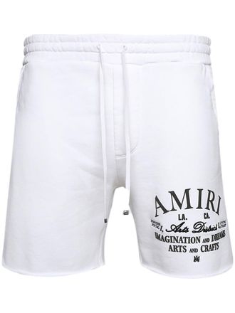 Amiri short de sport en coton &agrave; logo imprim&eacute; - Blanc