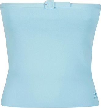 Courr&egrave;ges Femme, Tops, Bleu, Taille: 34 FR Buckle Knit Bustier Top