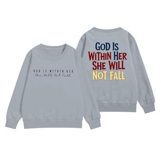 Generic Sweat-shirt &agrave; manches longues pour femme - Pull festif avec inscription en allemand - Motif religieux - Imprim&eacute; devant - Dos - Mode d&eacute;contract&eacute;e - Mat