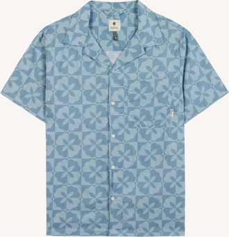 Faguo Chemise manches courtes bleu moyen viscose - PAIOLIVE