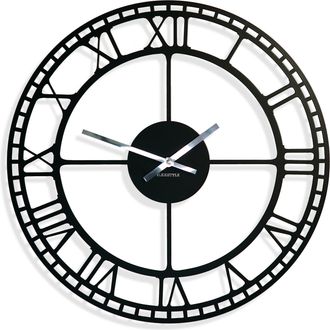 FlexiStyle Vintage Wanduhr Metall, schwarz, 50cm, Wohnzimmer, Schlafzimmer, Made in EU