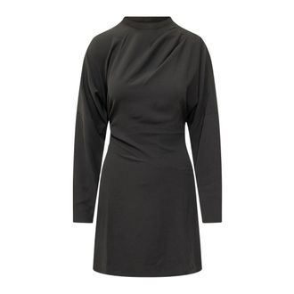 Ganni Cady Crepe Kleid - - Dresses - Damen - Schwarzk - M