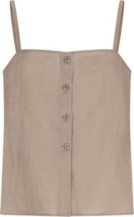 Frame Denim Femme, Tops, Beige, Taille: 40 FR Le Cami &agrave; Boutons en Lin