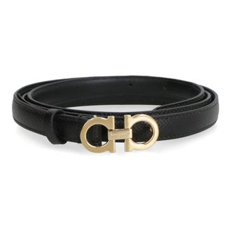Ferragamo Femme, Accessoires, Noir, Taille: 80 CM Gancini Leather Belt