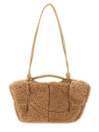 Hereu Womens Arta Curly Mini Bag Beige Leather Handbags Hand