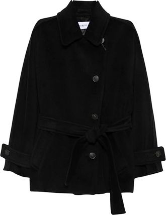 Marella Femme, Manteaux, Noir, Taille: 38 FR Belted Manteaux
