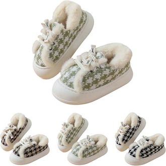 Generic Pantoufles fermées pour femme - Pantoufles de Noël familiales - Chaussures décontractées en mousse à mémoire de forme avec semelle épaisse - Chaussons