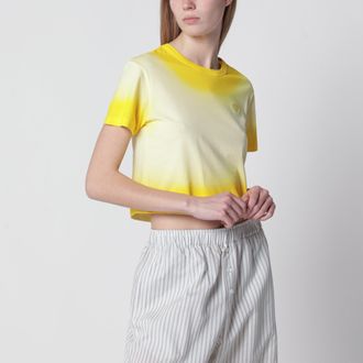 Gucci Gelbes Cropped-T-Shirt mit Farbverlauf