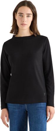 Cecil Damen 3228672 Funnelneck Shirt in Unifarbe, Schwarz, XXL