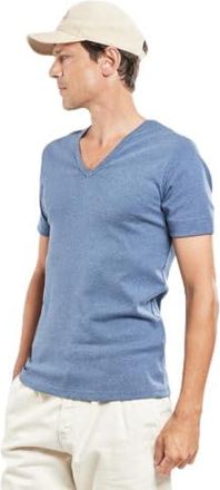 Armor Lux T-Shirt col V - Coton &eacute;pais Issu de l Agriculture Biologique Saloon Chine XXL