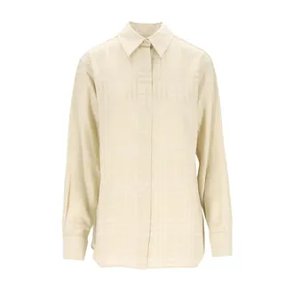 Burberry Femme, Blouses et Chemises, Beige, Taille: 38 FR Chemise en coton &agrave; carreaux