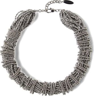 Brunello Cucinelli Femme, Accessoires, Gris, Taille: ONE Size Braided Choker Necklace
