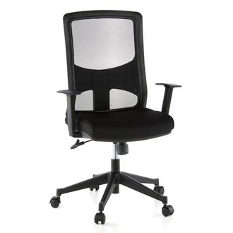 hjh OFFICE 653100 B&uuml;rostuhl LAVITA Stoff/Netz Schwarz Drehstuhl ergonomische R&uuml;ckenlehne, Armlehnen verstellbar