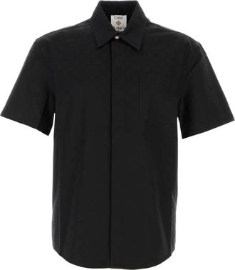 Casablanca Homme, Chemises, Noir, Taille: L Chemise de camp &agrave; manches courtes
