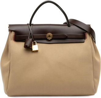 Herm&egrave;s Hobo Bags - Toile Officier Vache Hunter Verso Herbag Zip 31 - Gr. unisize - in Braun - f&uuml;r Damen