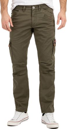 Rock Creek Herren Hose Stretch Cargo Basic Sommer Hose Regular Fit Lange Hose Stoff Hose Sommerhose M&auml;nnerhose H-398 Dunkelgr&uuml;n W44 L34