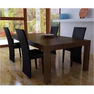 vidaXL Esszimmerst&uuml;hle 4 Stk. Schwarz Kunstleder - Vidaxl