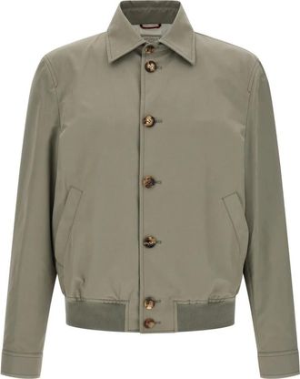 Brunello Cucinelli Homme, Vestes, Vert, Taille: 2XL Bomber en coton p&ecirc;che