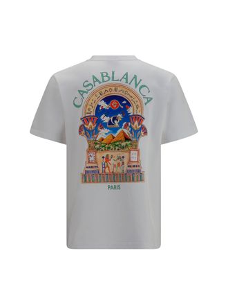 Casablanca Mens Egyptian Larche T-Shirt White Cotton T-Shirts And Polos