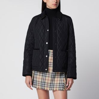 Burberry Schwarze gesteppte Jacke aus Nylon