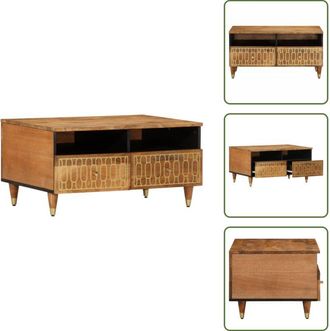 vidaXL Vidaxl - Couchtisch 80x54x40 cm Massivholz Mango - Eleganter Couchtisch - Mangoholz Couchtisch - Wohnzimmerstil - Handgefertigter Couchtisch