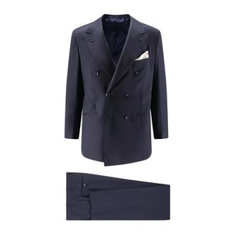 Kiton Double Breasted Suits - - Suits - Herren - Blau - XL