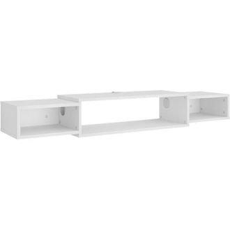 Vicco Meuble tv Nordic, Blanc, 139.7 x 20.3 cm avec des &eacute;tag&egrave;res ouvertes