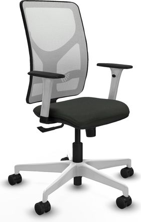 Piqueras y Crespo B&uuml;rostuhl, schwarz, mit wei&szlig;en und schwarzen Armlehnen, h&ouml;henverstellbare Lendenwirbelst&uuml;tze, ausgestattet mit Sincro 3 Positionen und Schneideschaum,