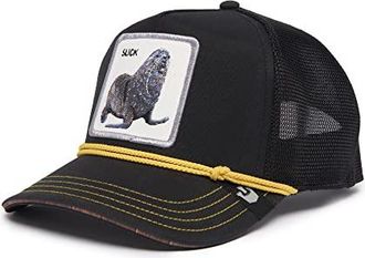 Goorin Brothers Meal Ticket Trucker Casquette de baseball Casquette de baseball Casquette de camionneur en maille Snapback, Noir (sceau dhomologation), One Size