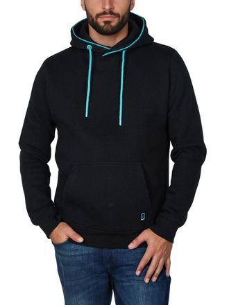 Riverso Hoodie Herren Regular Fit RIVSandro Kapuzenpullover Pullover Beige 4XL, Gr&ouml;&szlig;e:4XL, Farbe:Black-Tropical Turquoise