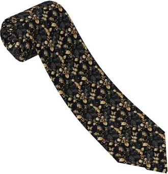 Generic Cravate Homme Imprim&eacute; Papillon Noir Et Or &Eacute;troit Tie Fine Cravates Homme Pour L&Eacute;cole Mariage Affaires