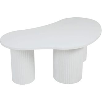 Oviala Table basse en MDF décor mélaminé blanc