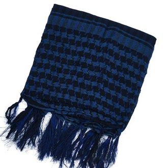 Generic &Eacute;charpe &agrave; franges &agrave; carreaux arabes, en coton, l&eacute;g&egrave;re, avec pompon, pour accessoires de camping en plein air, unisexe, pour rangement, bleu, taille un