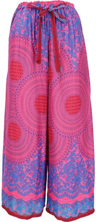 Guru Shop Palazzohose, Schlaghose, Boho Sommerhose, Hippie Goa Hose - Pink/Flieder, Damen, Synthetisch