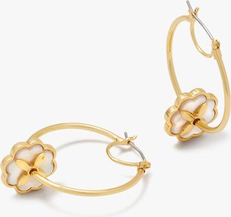 Kate Spade New York Kate Spade Heritage Bloom Creolen f&uuml;r Frauen in Elfenbein/Gold | Kirschholz