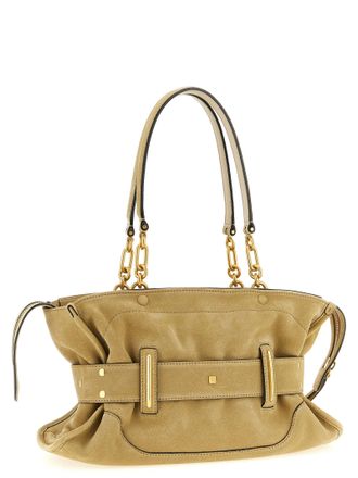 Balmain Womens Beige Calfskin Shoulder Bag