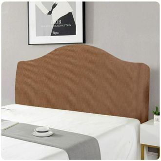 Generic Europ&auml;ischer Stil unregelm&auml;&szlig;ig gew&ouml;lbt Bettkopfteil Bezug hochelastisches Strick Stretch Staubschutzh&uuml;lle f&uuml;r Kopfteil Bezug Kaffee 190-220cm