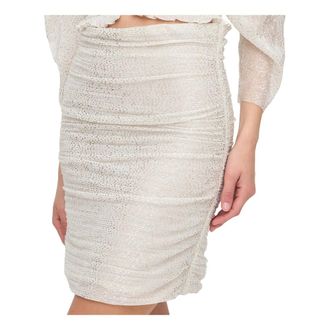 Sabina Mus&aacute;yev Goldener Lurex Minirock - - Skirts - Damen - Wei&szlig; - S