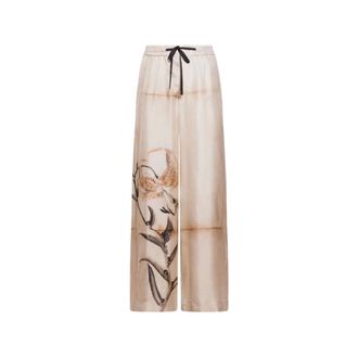 Pierre-Louis Mascia Femme, Pantalons, Beige, Taille: 40 FR Printed Silk Pantalons