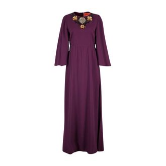La DoubleJ Sorella Maxikleid mit besticktem Ausschnitt - - Dresses - Damen - Lila - S